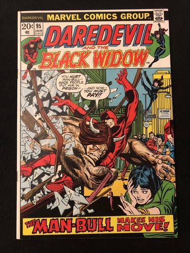 DAREDEVIL 95 6.5 MARVEL 1973 DOUBLE BOARDED MYLITE 2 THE MAN BULL ...