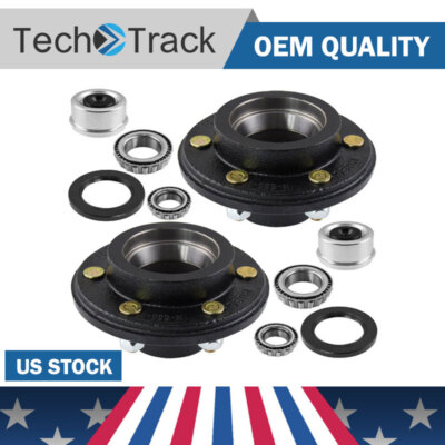 Pair Trailer Hubs Convert Mobile Home with Bearings 6000# 6 Lug 6x5.5 ...