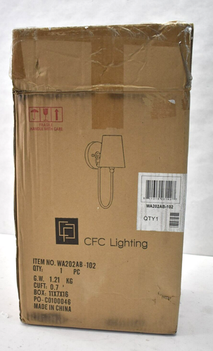 CFC Lighting Warm Brass Simple 1 Light Wall Sconce w White Shade Wall ...