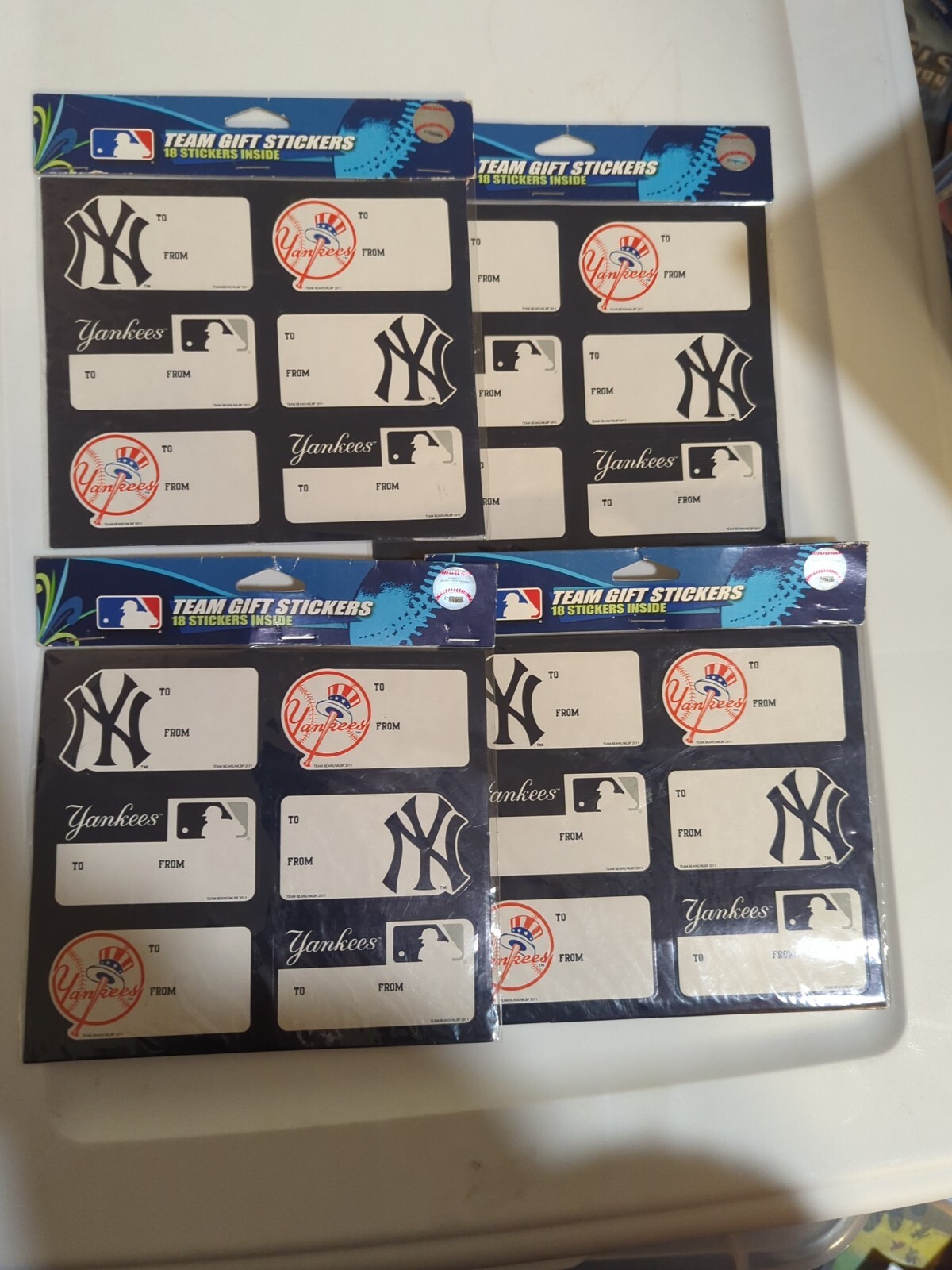New York Yankees To/From Labels - Team Gift Stickers lot of 5 packs: 72 ...
