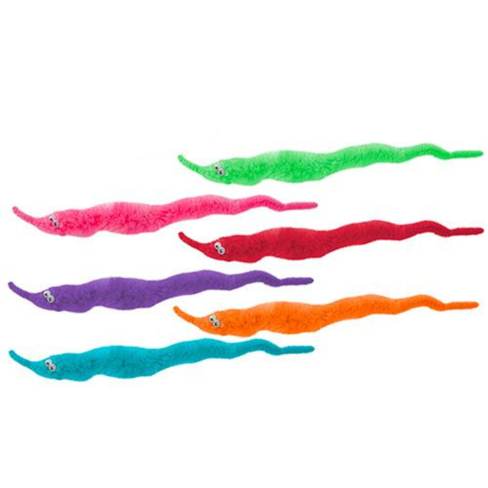 10 x Magic Fluffy Trick Twisty Wiggly Worm 21cm Furry Wacky Fun Party ...