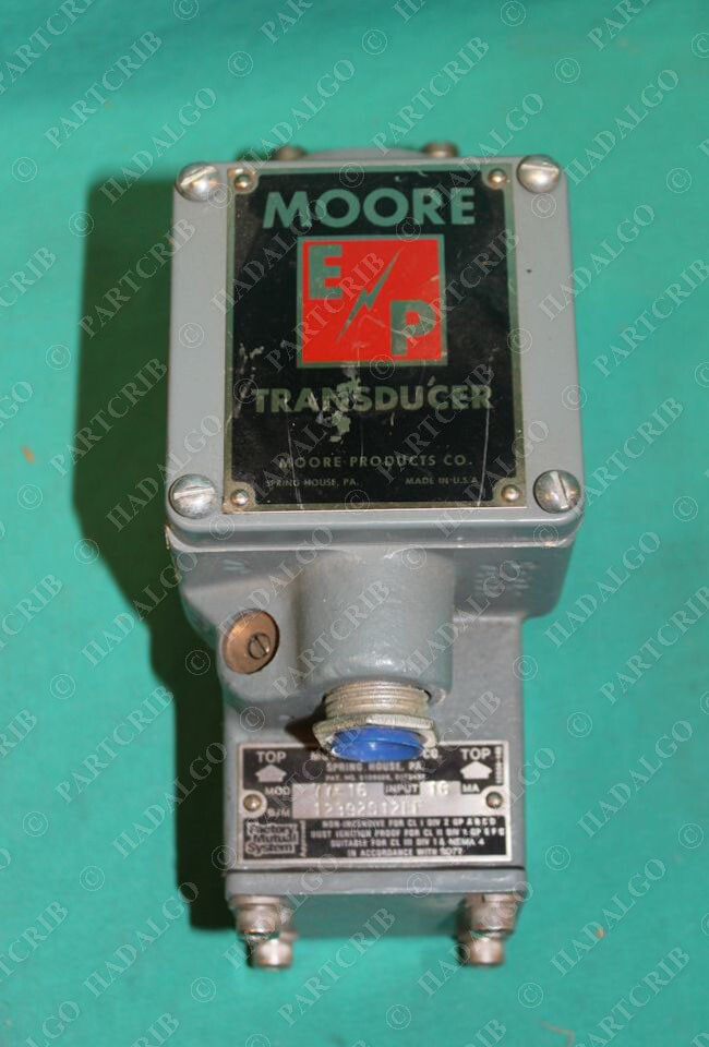 Moore Factory Mutual System, 77-16, 16ma Input Electric to Pneumatic ...