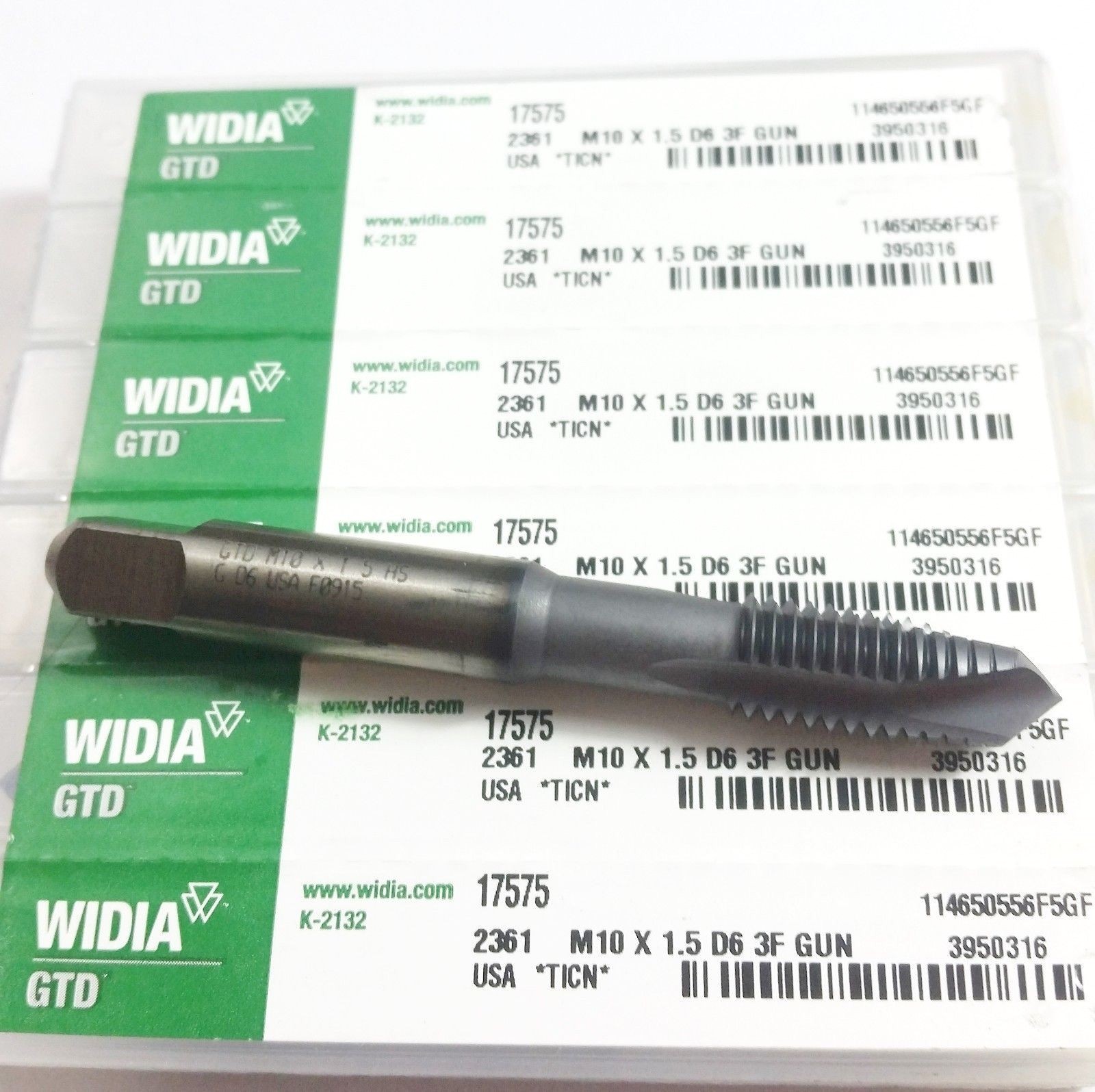 (Lot of 6) Kennametal Widia GTD 17575 10x1.5 HSS TiCN Spiral Gun Tap ...