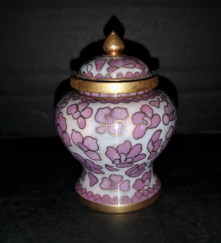 Vintage Sino Source Miniature Pink Floral Cloisonne Lidded Urn | eBay