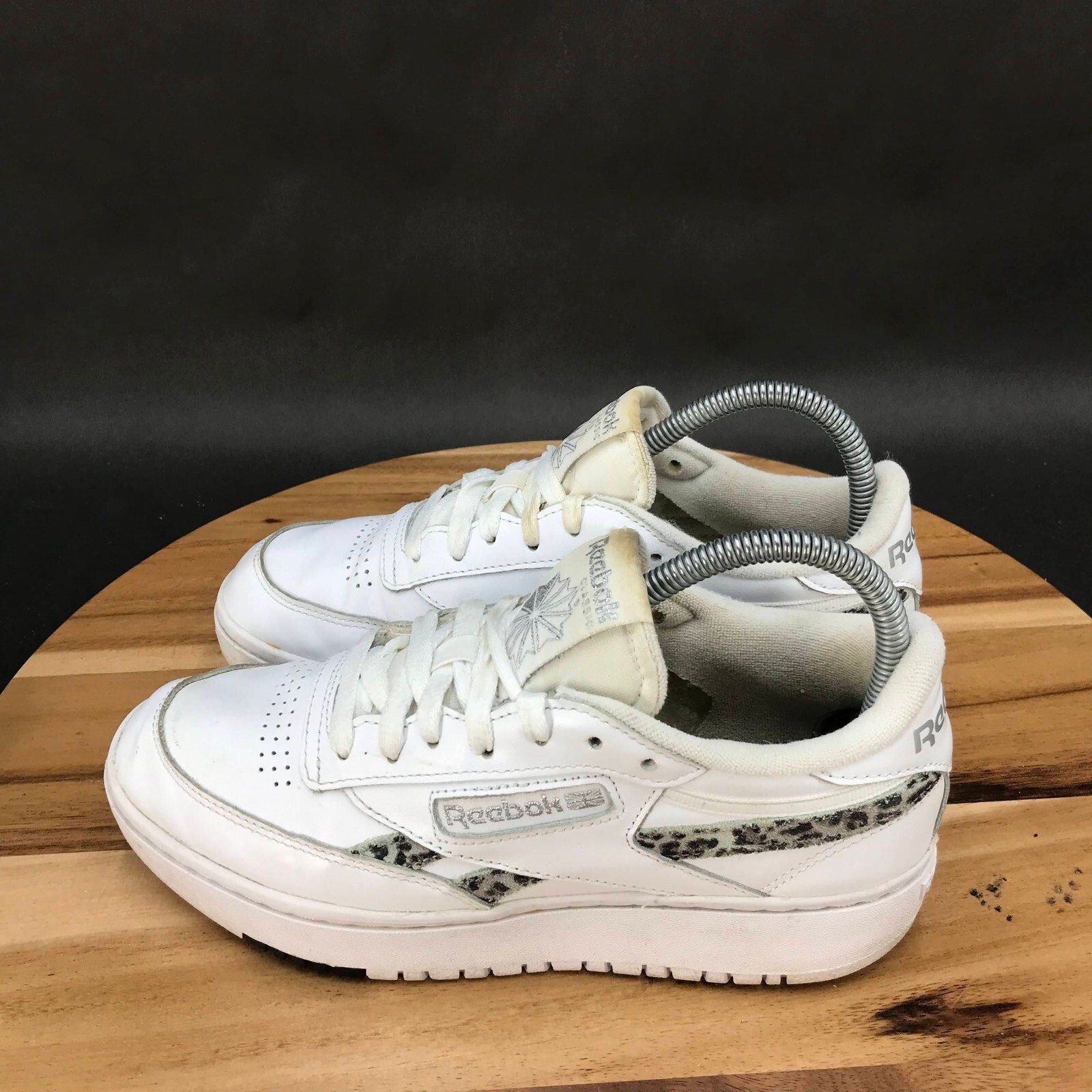 Reebok Classic White Leopard Print Sneakers Low Top L… - Gem