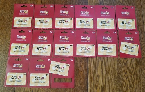 99 Restaurant & Pub UNCHARGED NO VALUE Collectible Gift Cards Lot 15 ...