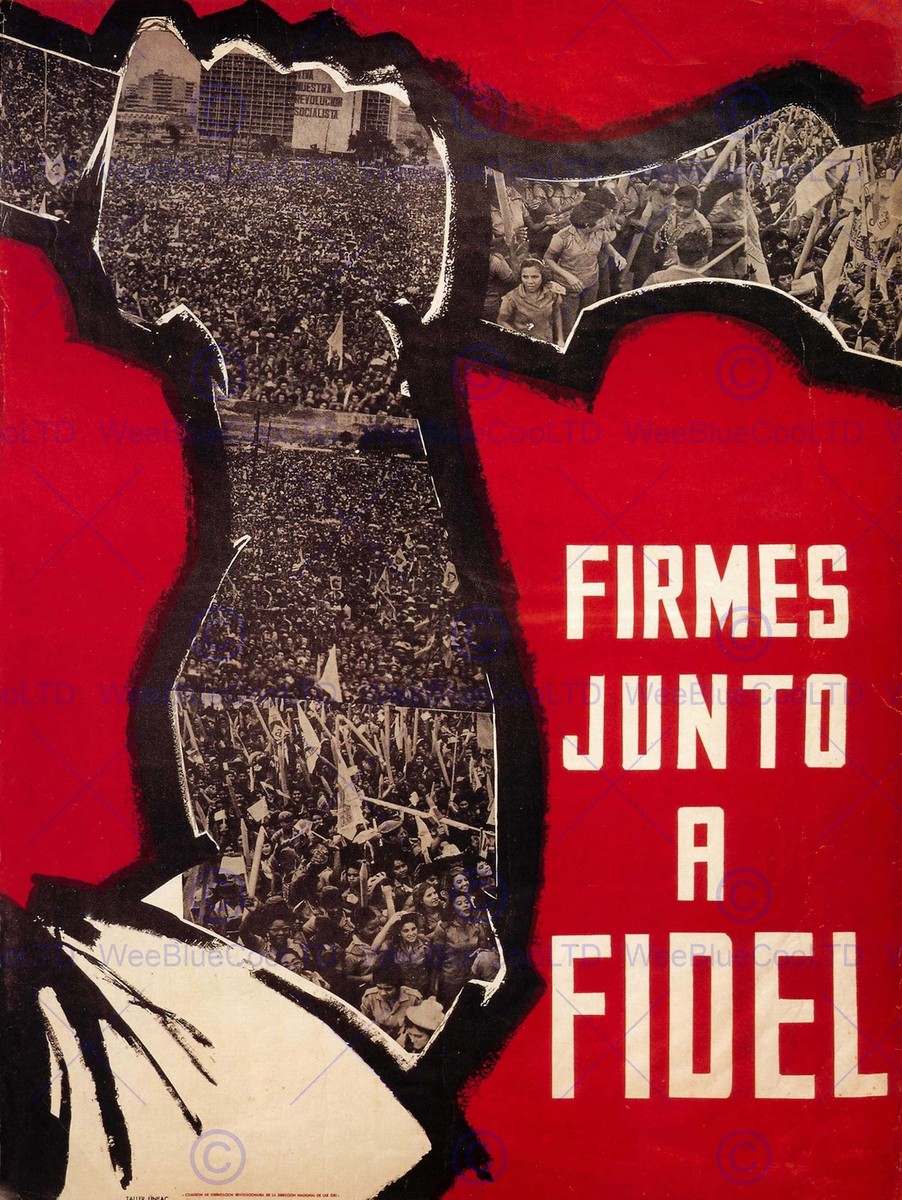 Fidel Castro Poster Propaganda Geography / Travel, Cuba, Politics,