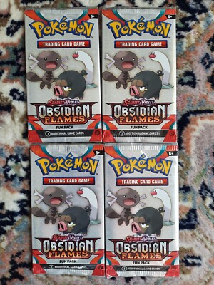 Pokemon TCG S&V Obsidian Flames Fun Pack Booster x4 Packs Sealed New ...