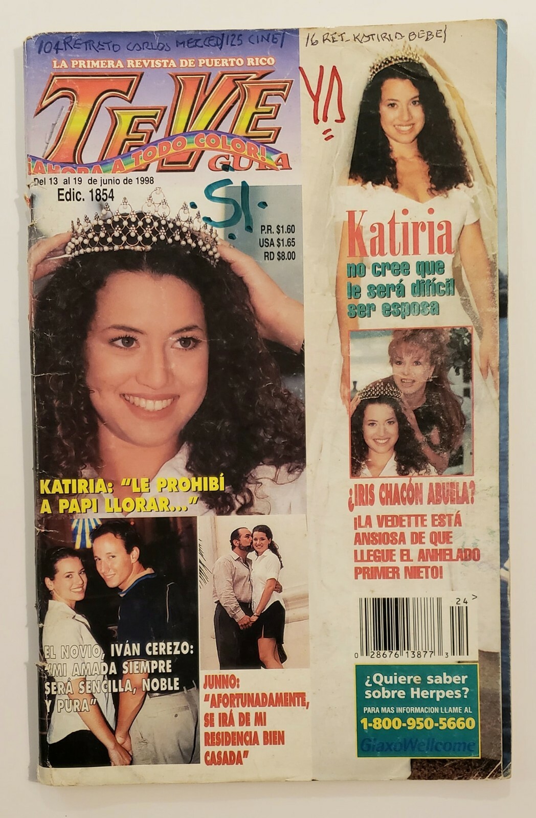 VINTAGE MAGAZINE / TE-VE GUIA / IRIS CHACON / PUERTO RICO 1998 #154 | eBay