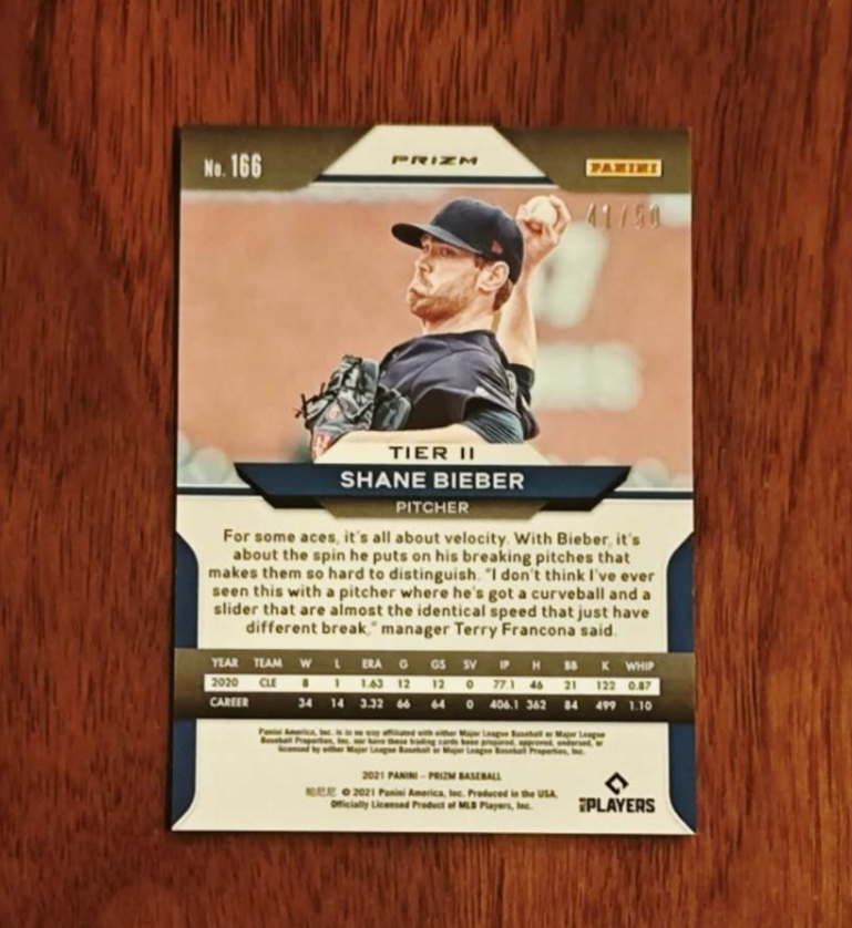 2021 Prizm Baseball Shane Bieber Snakeskin #41/50 | eBay