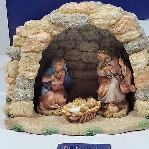 Fontanini Stone Grotto Cave Nativity Creche Set Holy Family Light 5 ...
