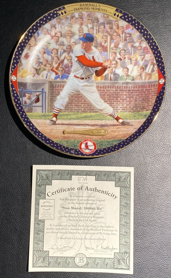 Diamond Moments - BRADFORD EXCHANGE PLATES (4) Musial, Gibson, Williams ...