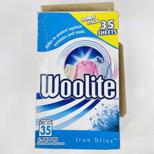 Woolite Vintage Fabric Softener True Bliss 35 Dryer Sheets OPEN ...