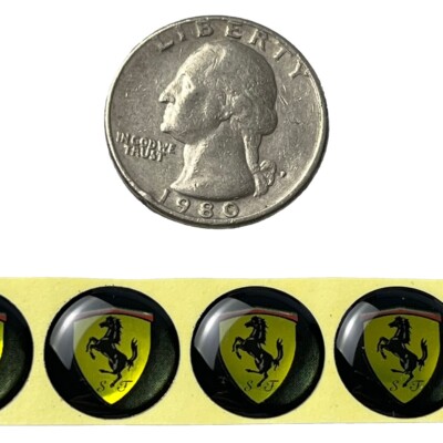 2x FERRARI Key FOB LOGO 14mm Sticker Badge Emblem Resin Aftermarket ...
