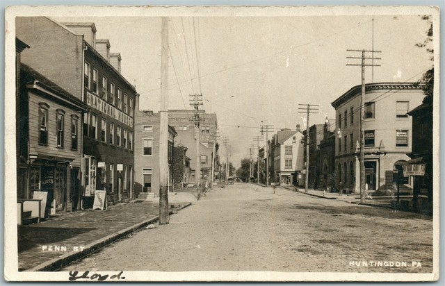 HUNTINGDON PA PENN STREET 1907 ANTIQUE REAL PHOTO POSTCARD RPPC | eBay