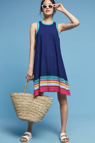 NWT Anthropologie Crochet Trim Swing Dress, by Akemi + Kin - Blue, size ...