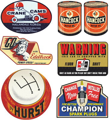 7x USA Vintage Aufkleber Hot Rod Racing Sticker Vintage Retro V8 Big ...