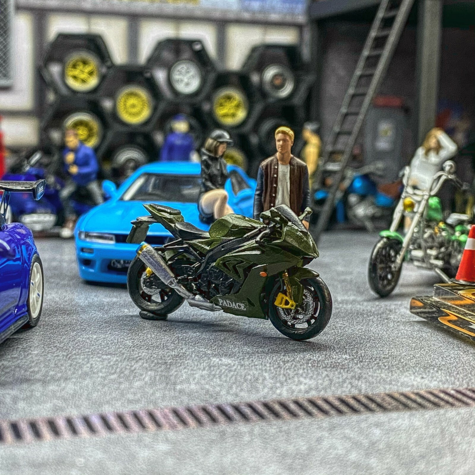 3D PRINT 1/64 motorcycle motorbike kawasaki fit 1:64 figure car Mini ...