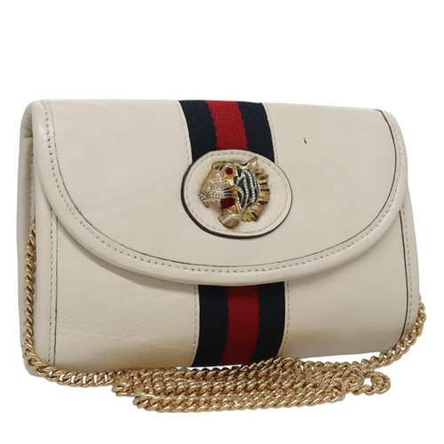 Gucci Rajah White Leather Shoulder Bag Authentic | eBay
