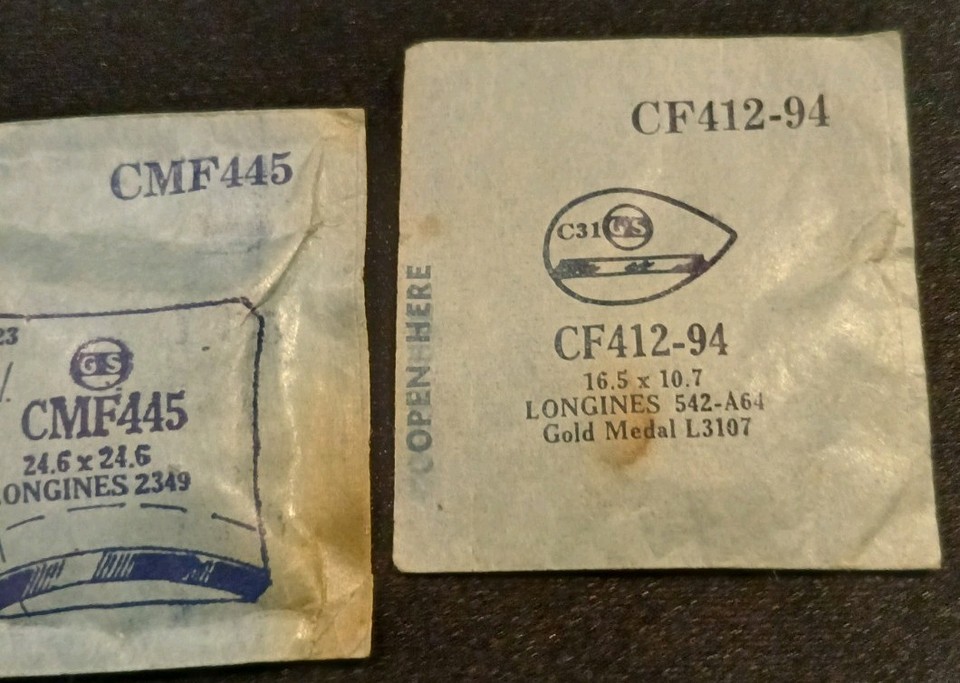NOS Watch Crystals G&S Unique Shapes Watchmaker Repair Parts CMF, CMY ...