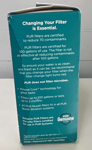 PUR PLUS Great Taste Faucet Mount RF-9999 Replacement Filters 3 Pack ...