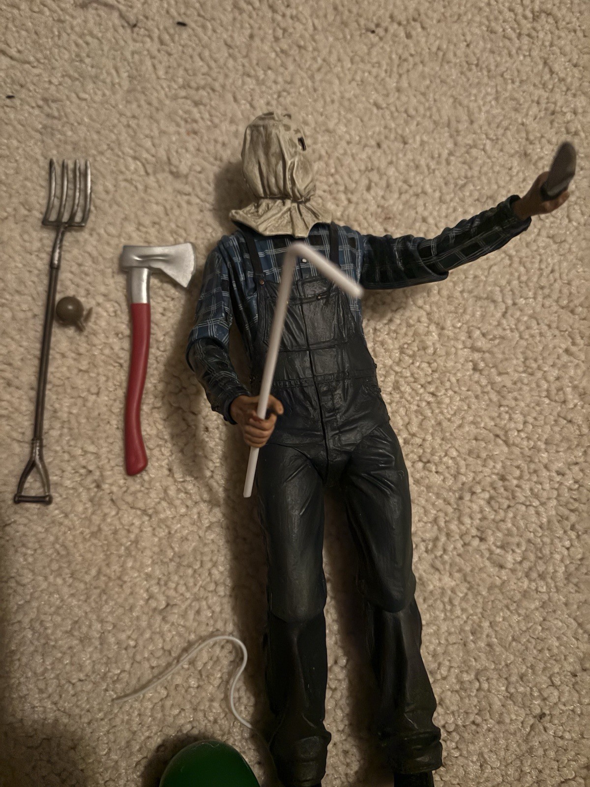Friday the 13th Jason Voorhees Action Figure w/ Pitchfork Axe Rock ...