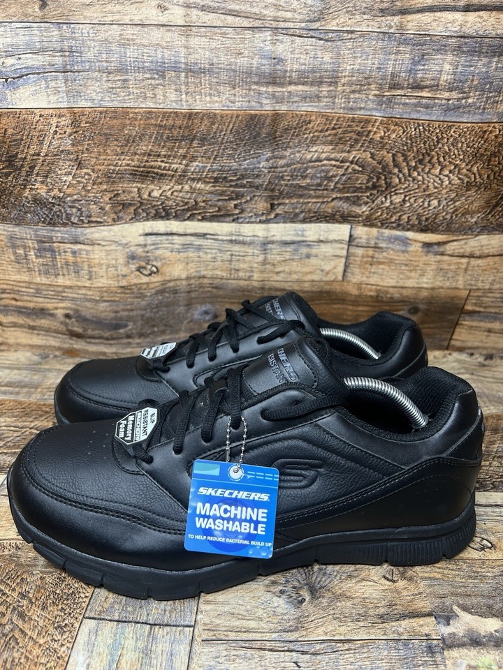 Skechers Mens 77156 Slip Resistant Memory Foam Lace Up Work Shoes Men ...