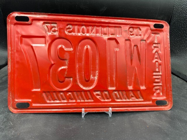 Vintage Antique Illinois Vehicle Trailer License Plate 1957 | eBay