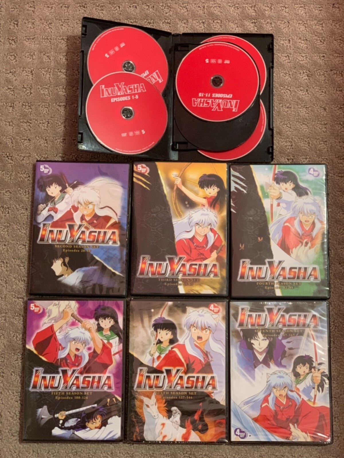 Inuyasha Seasons 1-7 Complete Series (DVD, 32-Disc Set) Eng USA Free ...