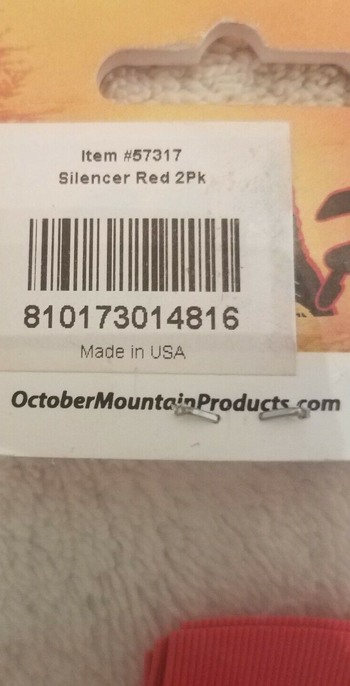 Red Silencer 1pk of 2pcs October mountain products-Brand New-SHIPS N 24 ...