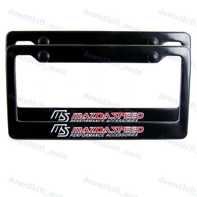 2pc MS MAZDASPEED ABS License Plate Frame with Cap For Mazda 3 6 Miata ...