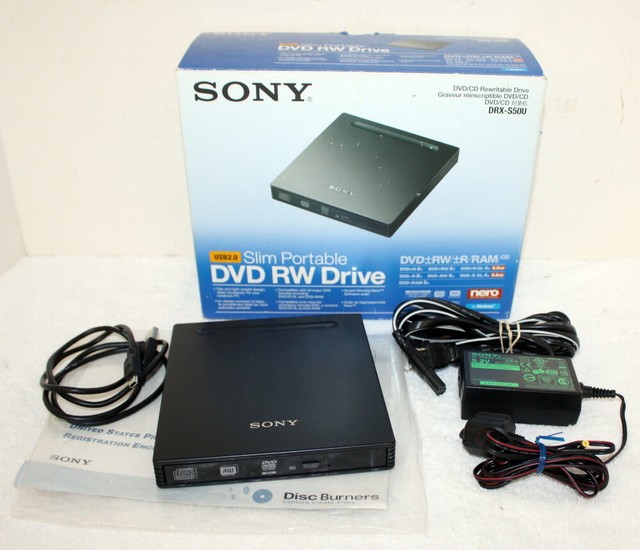 Sony DRX-S50U DVD/CD Rewritable External Slim DVD Multi Drive Open Box ...