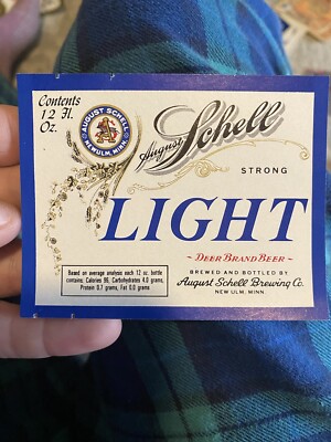 Schell Brewing Co AUGUST SCHELL LIGHT - STRONG Deer Brand Beer label MN ...