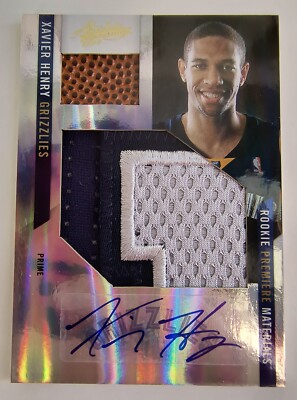 XAVIER HENRY Rookie Patch Basketball Auto Card #1/5 - 2010 Absolute ...