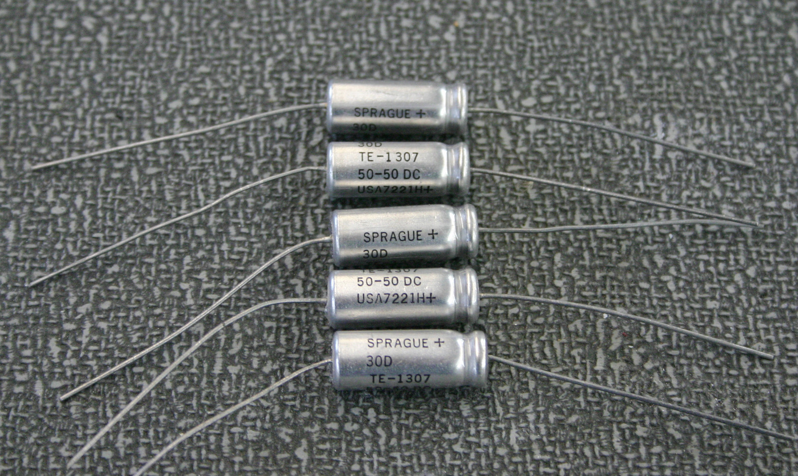 5 Pieces Sprague TE-1307 30D 50uF 50v Axial Electrolytic Capacitor ...