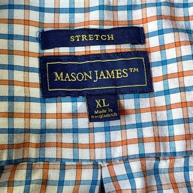 Mason James Men's XL Checkered Button Up Collared Shi… - Gem