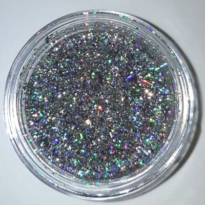 GALAXY Holo silver Pigment FLAKES Unicorn silber laser chrome Rainbow ...