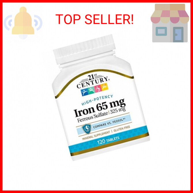 21st Century Iron 65 mg Ferrous Sulfate 325 mg Tablets, 120 Count | eBay