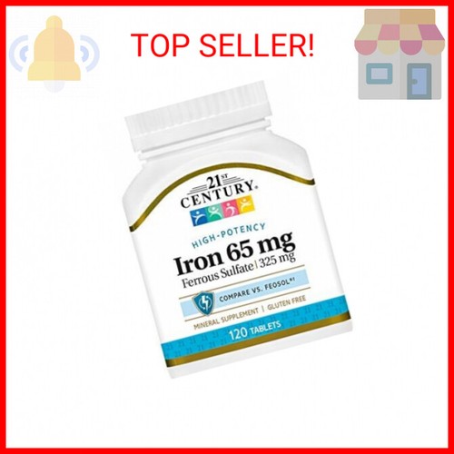 21st Century Iron 65 mg Ferrous Sulfate 325 mg Tablets, 120 Count | eBay