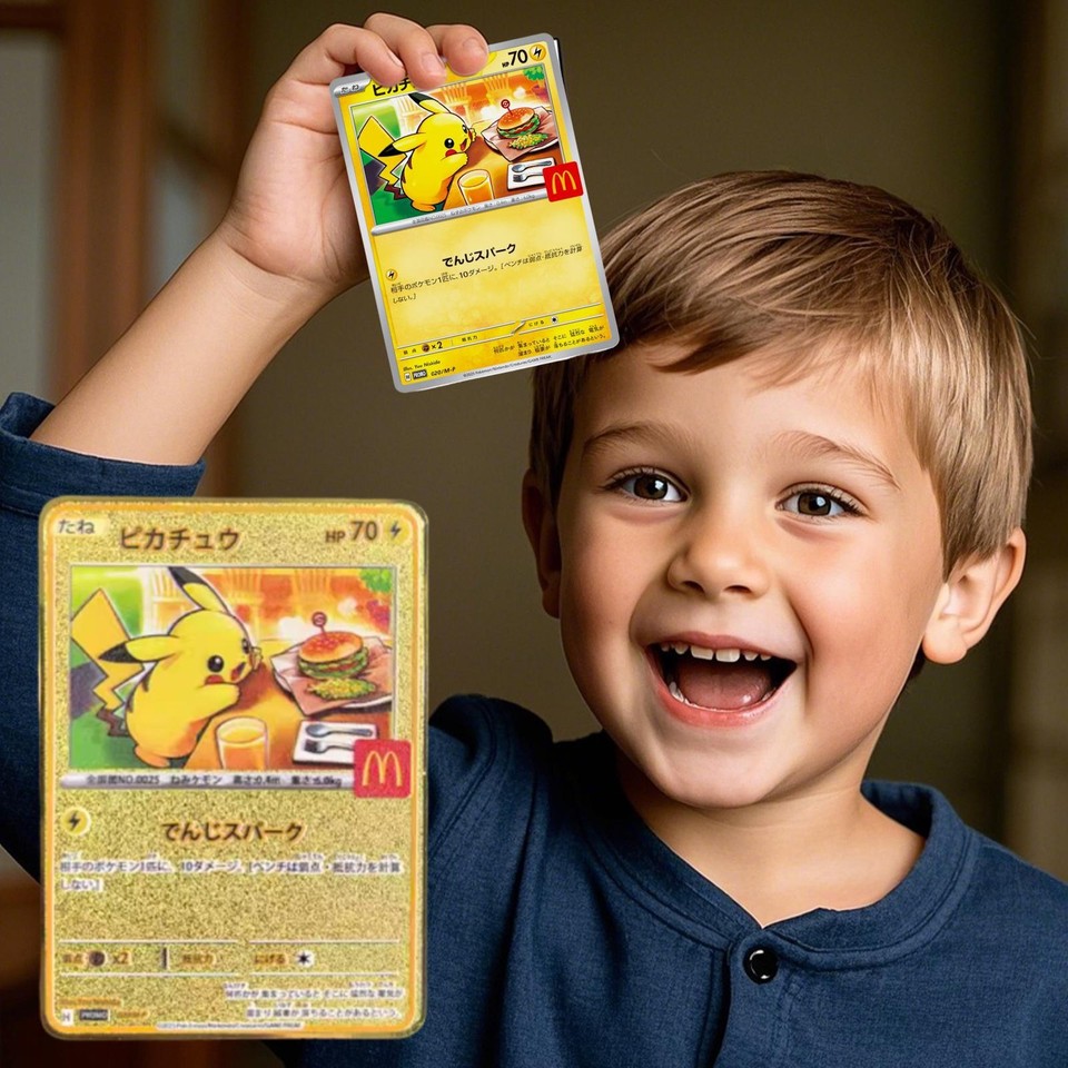 Pikachu 020/M-P McDonald's Promo 2025 Pokemon Metal Hollow/Acrylic Card ...