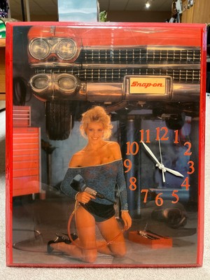 Vintage Snap-On Tools Pinup Blonde Girl Wall Clock Cadillac | eBay
