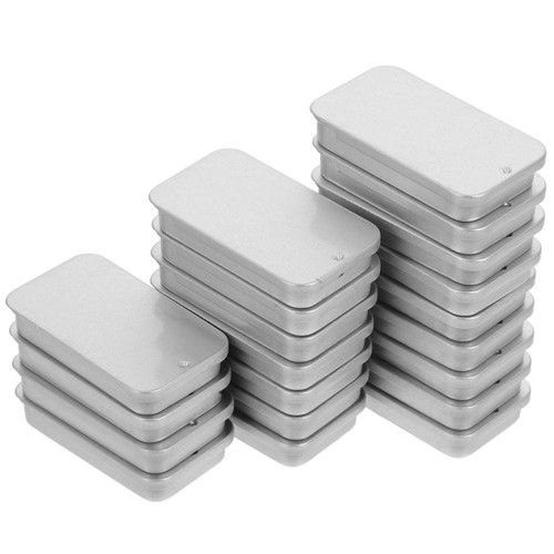 20 Pcs Balm Box Rectangular Tin Travel Small Tins with Sliding Cover | eBay