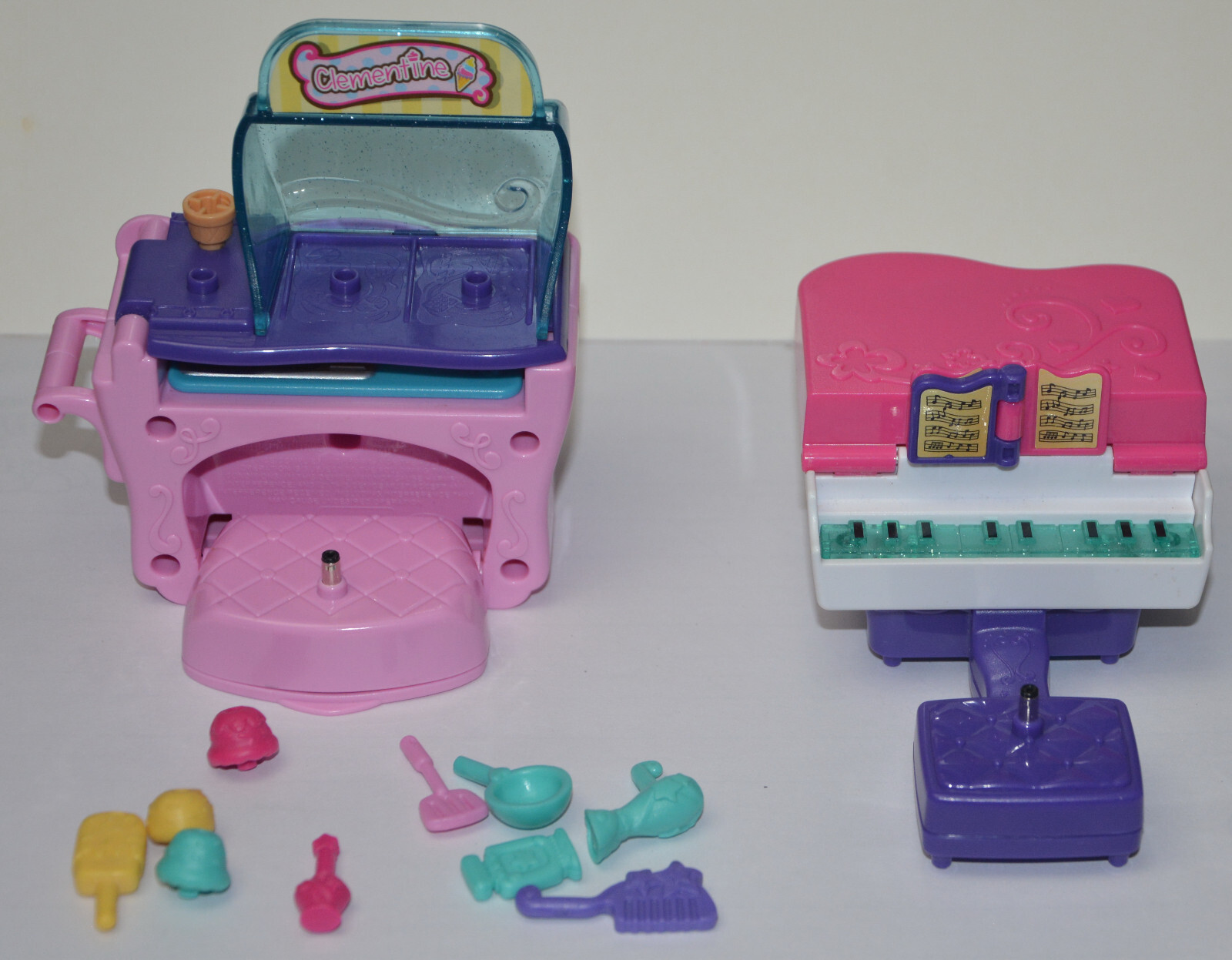 2x VTECH Flipsies CLEMENTINE EISWAGEN & KÜCHE + JAZZ KLAVIER & KOMMODE ...