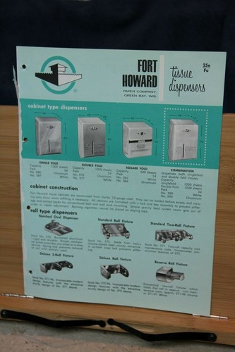 Brochure Fort Howard Paper Company washroom paper towel dispenser MCM ...