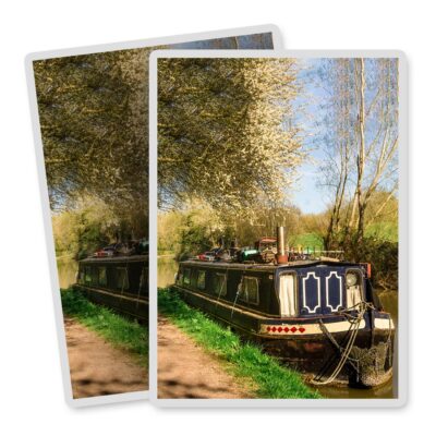 2x Vertical Vinyl Stickers Barge Moored Canal Boat England UK #50192 ...