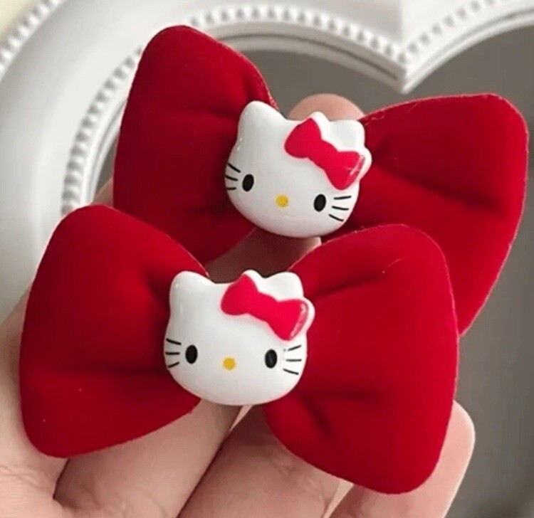 BEST CUTE 1 Small Single 4.5cm Sanrio HELLO KITTY RED VELVET ICON HAIR ...