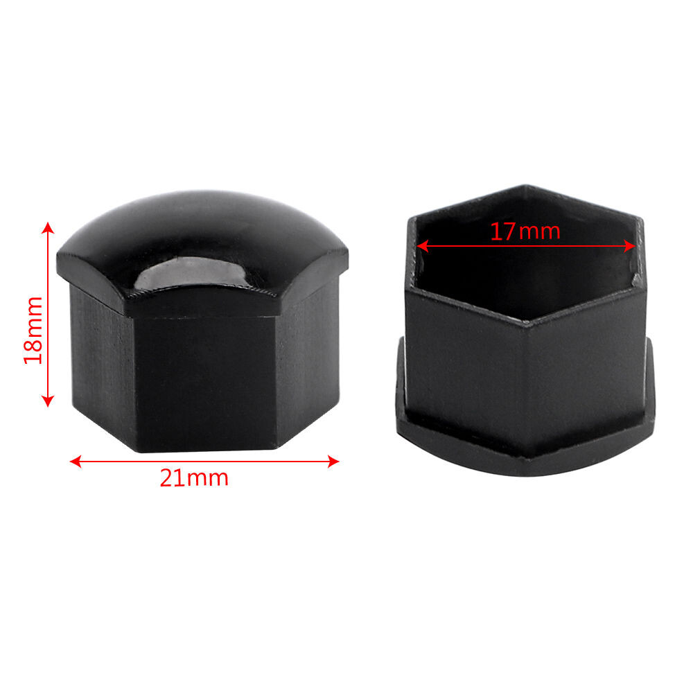 20X Black 17mm Car Hub Screw Cover Auto Wheel Nut Caps Bolt Rims Car ...