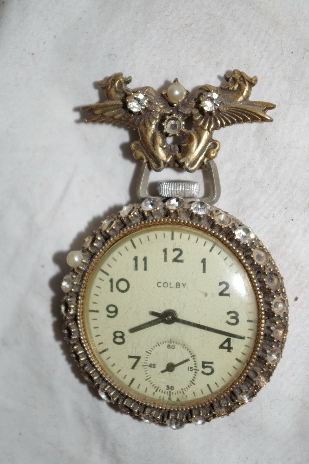 Phoenix Rising Vintage COLBY Pocket Watch Pin Brooch … - Gem