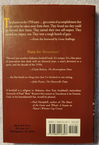 Turnaround: Bear Bryant's First Year at Alabama by Tom Stoddard (2000 ...