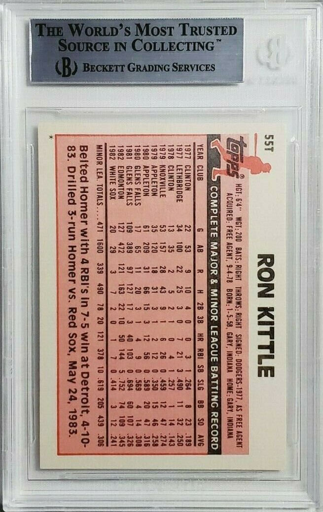 1983 Topps Traded Ron Kittle Signed Rookie Card Autograph RC Auto BAS ...